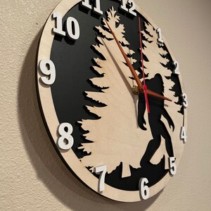Bigfoot, Sasquatch Wall Clock, Laser Cut Wood Clock, Hanging Clock ...