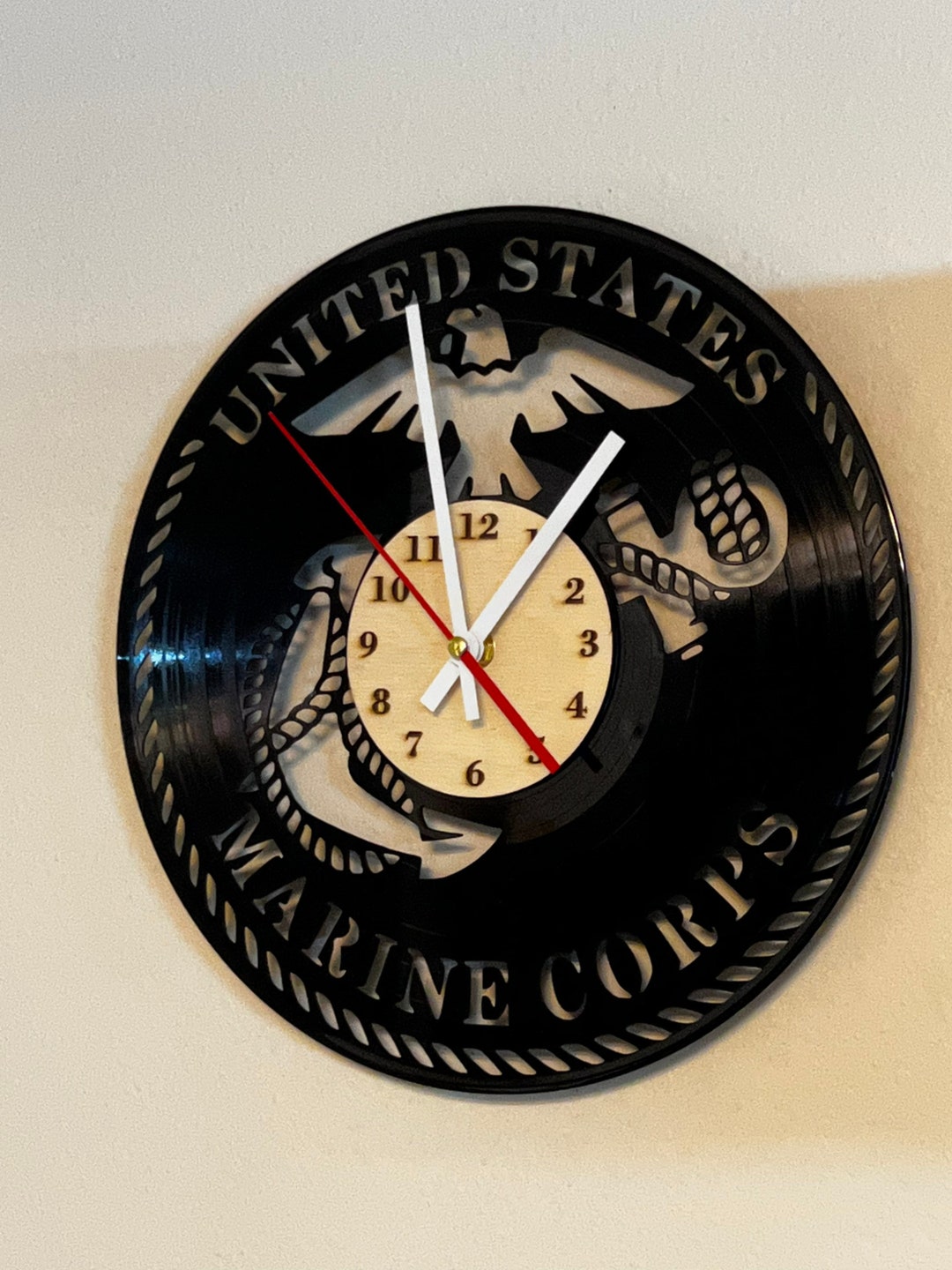 Vinyl Record Clocks Made From Actual Records - Wood Dial - Many Options ...