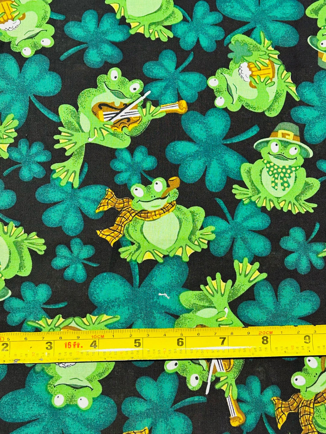 Fabric- Irish Spring Frogs by Springs Creative Products Quilters Cotton ...