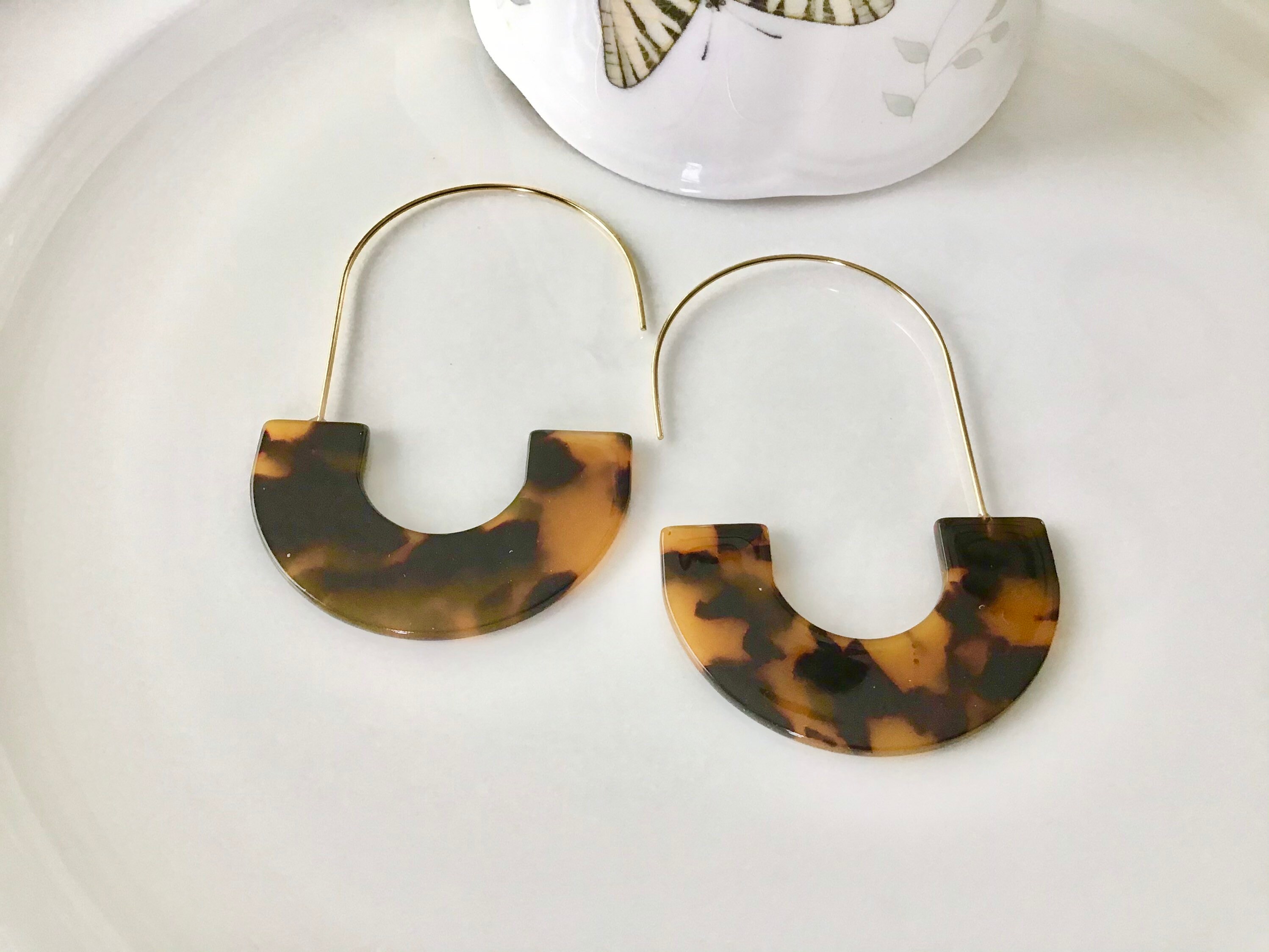 2 Pair Earrings Tortoise Shell Earrings. Acetate Earrings. - Etsy UK