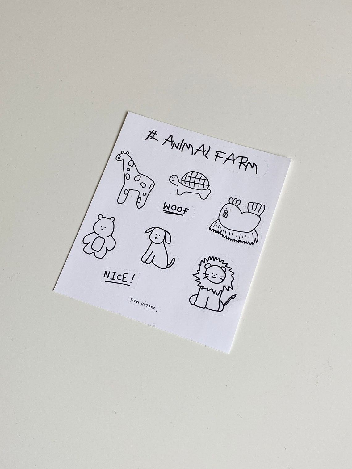 Animal Farm Sticker Sheet simple Journaling Cute | Etsy