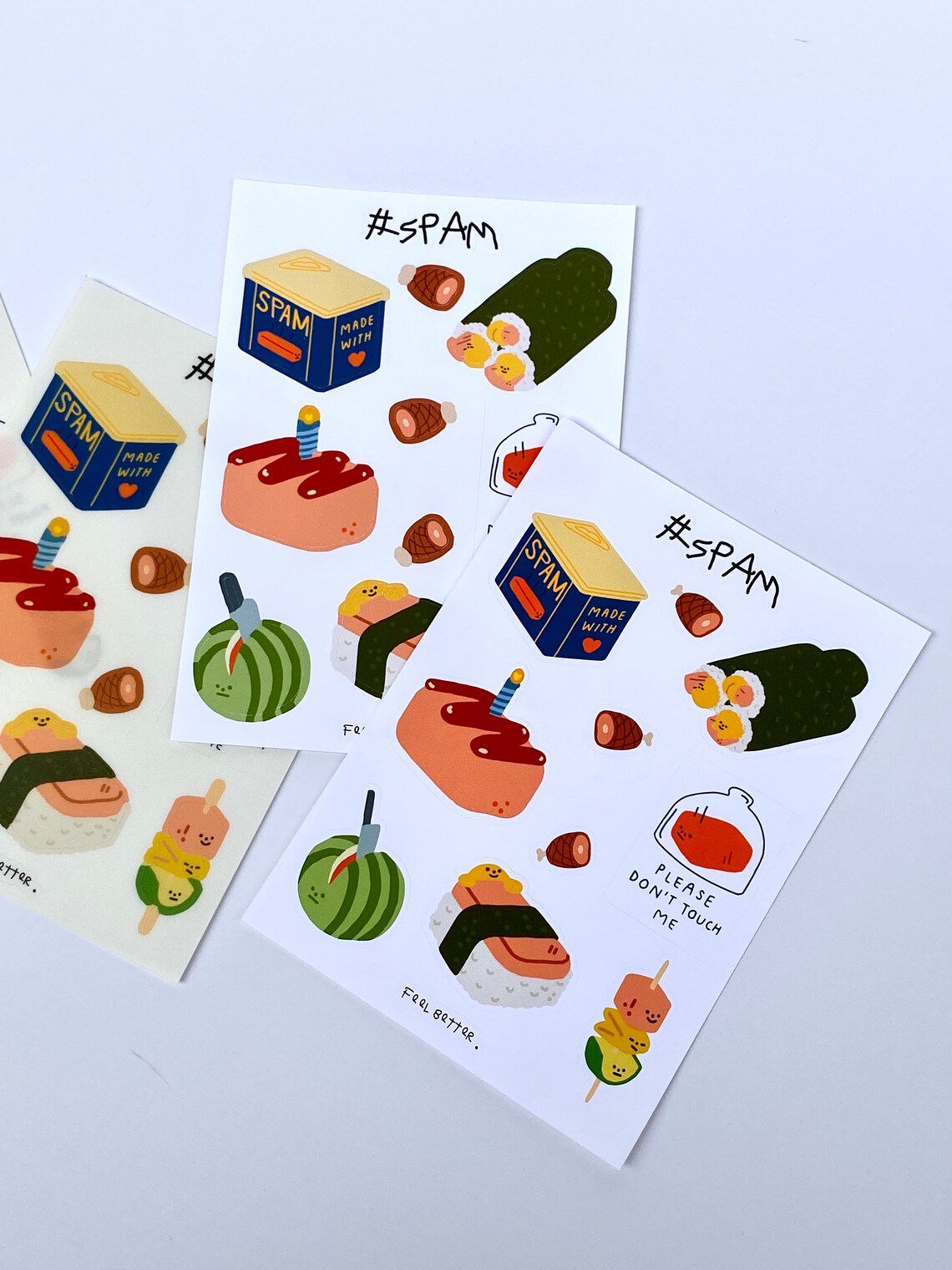 Spam Sticker Sheet simple Cute Food Korean Musubi | Etsy