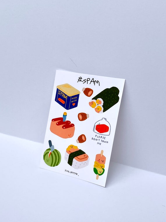 Spam Sticker Sheet simple Cute Food Korean Musubi | Etsy
