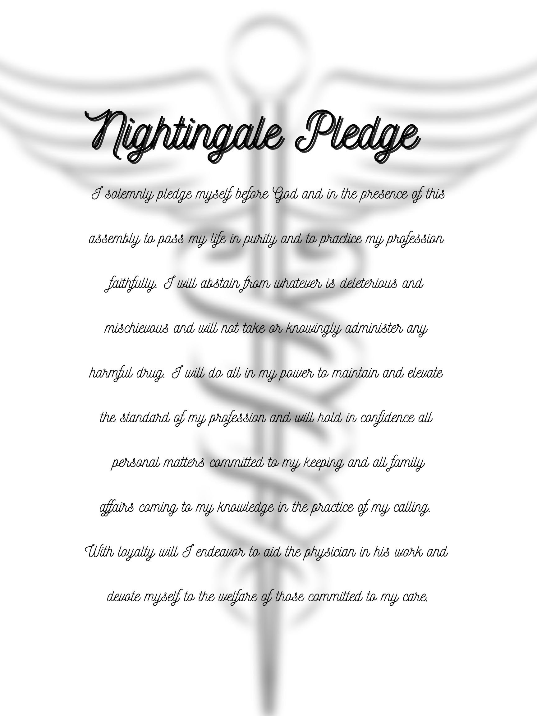 Florence Nightgale Nurses Oath Wall Art Digital Print Nursing Gifts ...