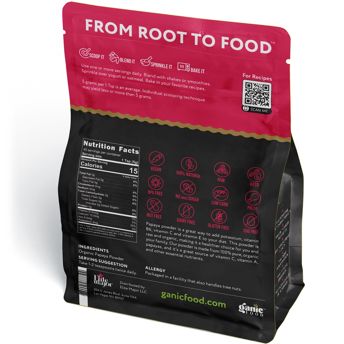 Organic Papaya Fruit Powder by Ganic Food Antioxidant Papaya Enzyme for ...