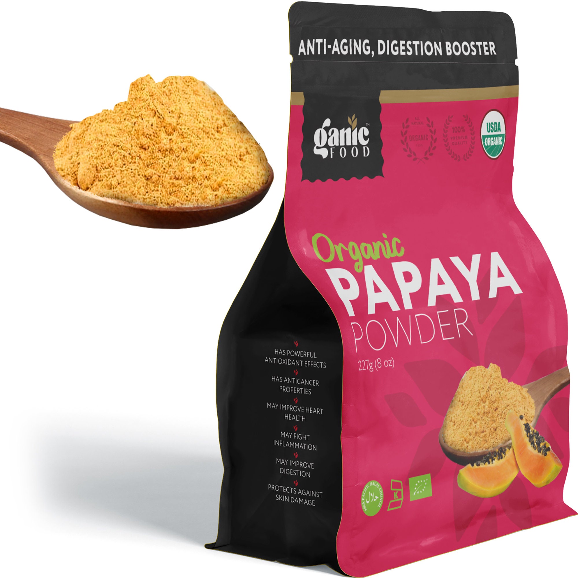 Organic Papaya Fruit Powder by Ganic Food Antioxidant Papaya Enzyme for ...