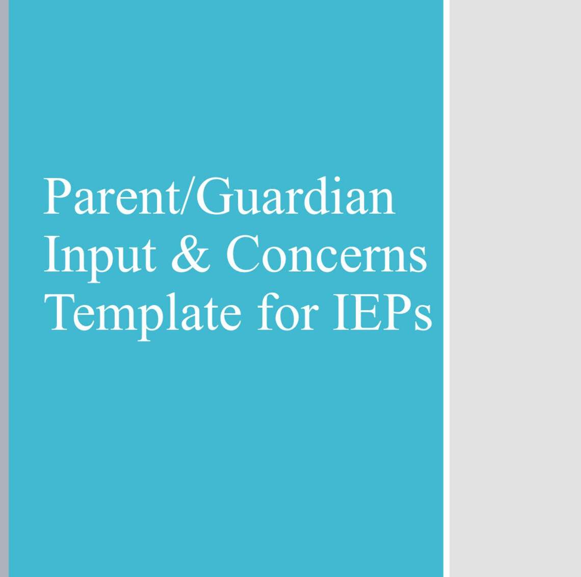 Parent/Guardian Input & Concerns Template for IEP Digital | Etsy