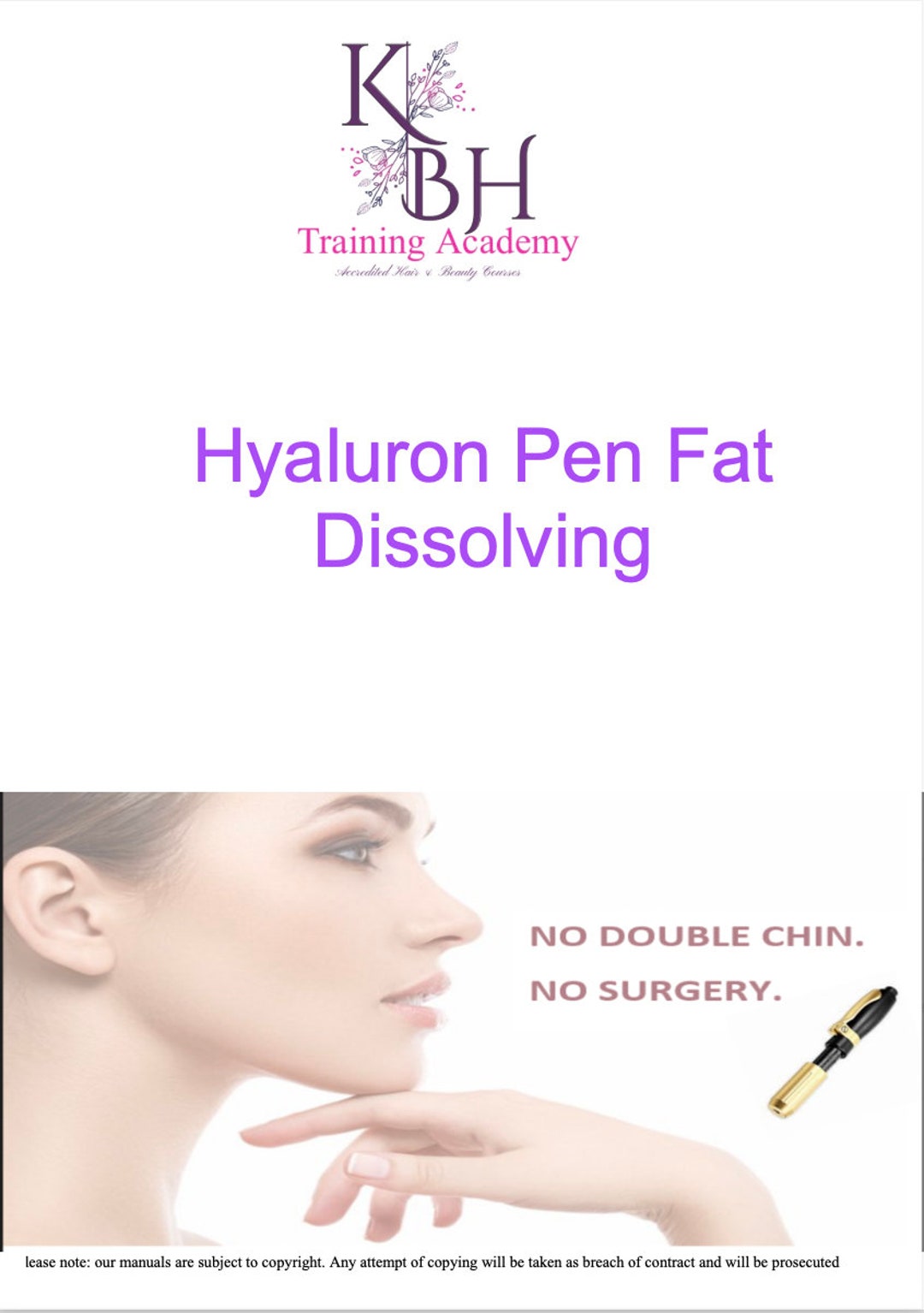 Hyaluron Pen Fat Dissolving Training Manual Pdf,editable - Etsy Canada