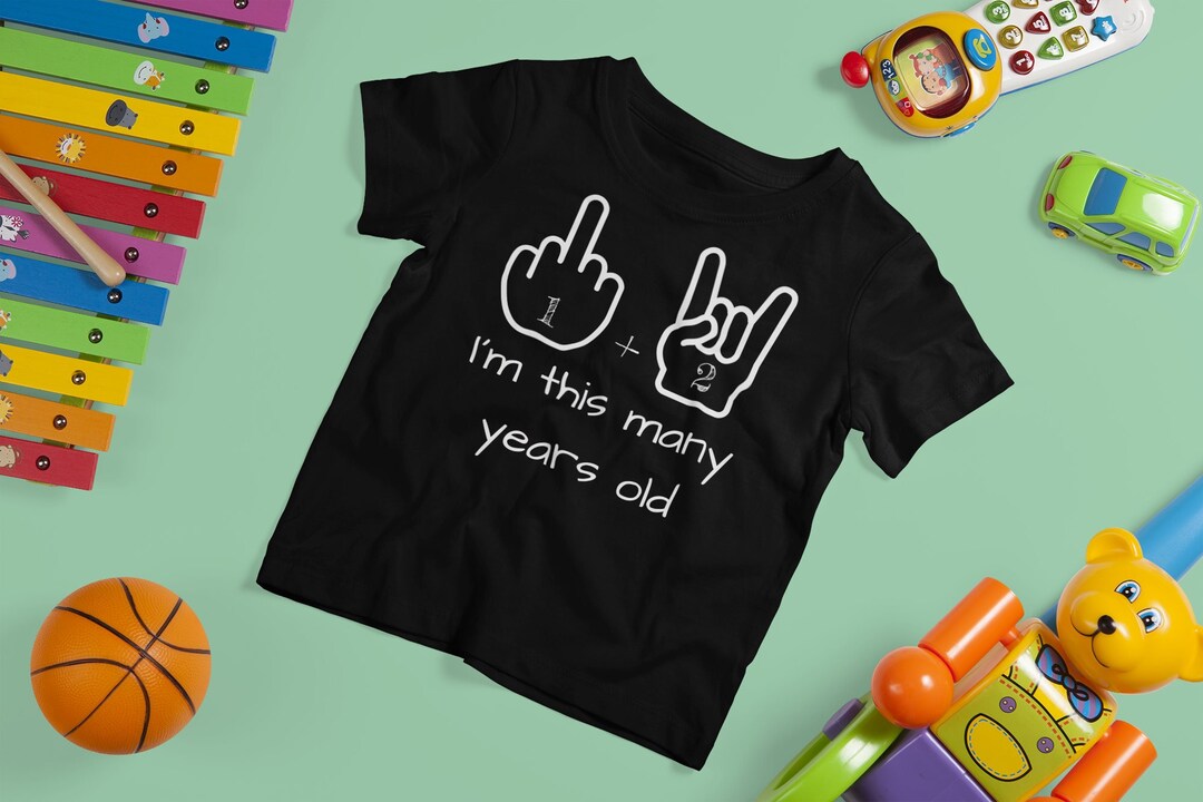 Toddler Birthday | Kids Middle Finger | Three Year Old Shirt | Three Year Old Gift | Three Rocks ...