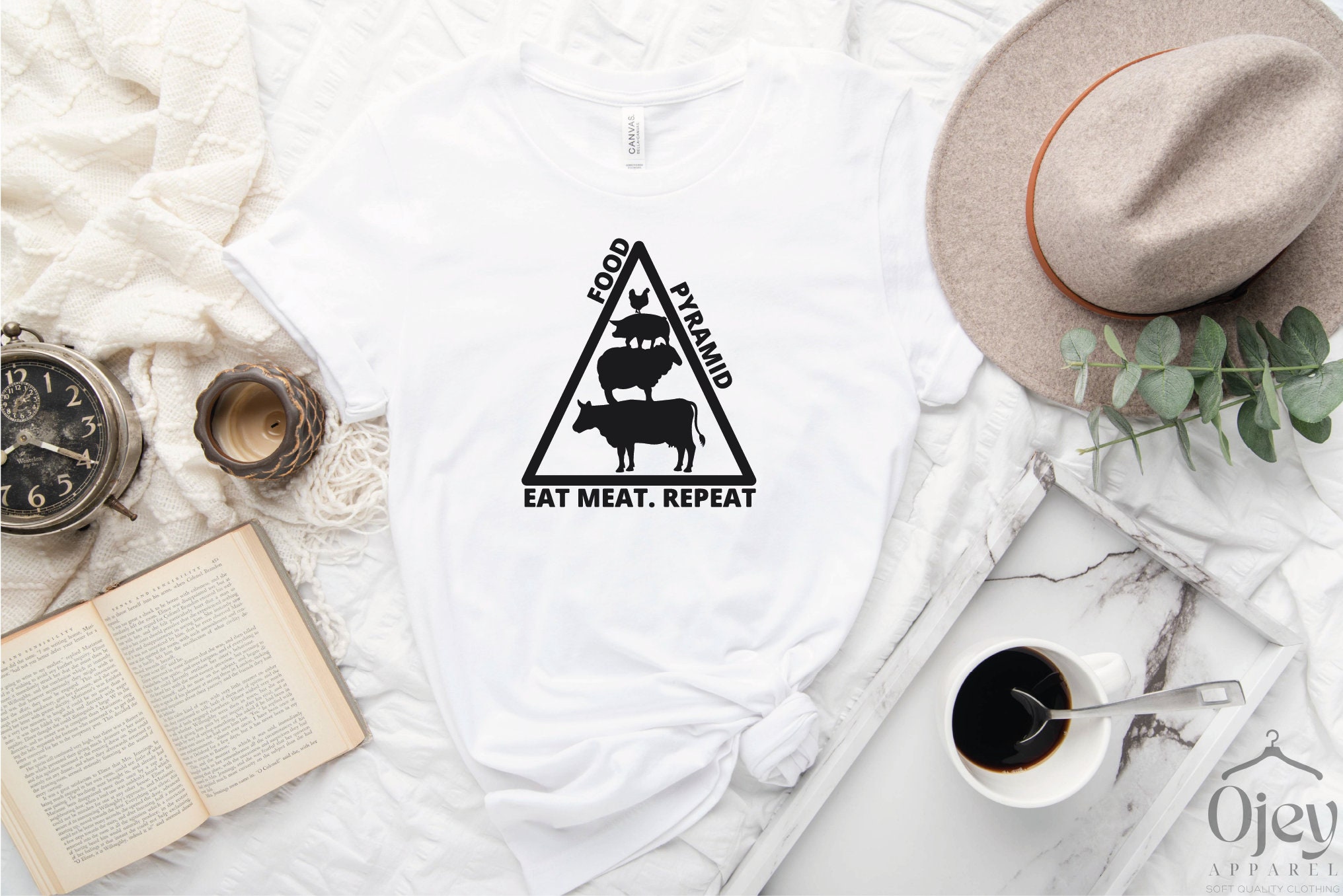 Eat Meat Repeat Shirt, Carnivore Meat Shirt, Food Pyramid Tee, Meat ...
