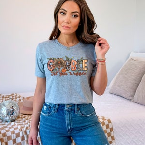 Gobble Til You Wobble T-shirt, Vintage Gobble Shirt, Funny Thanksgiving ...