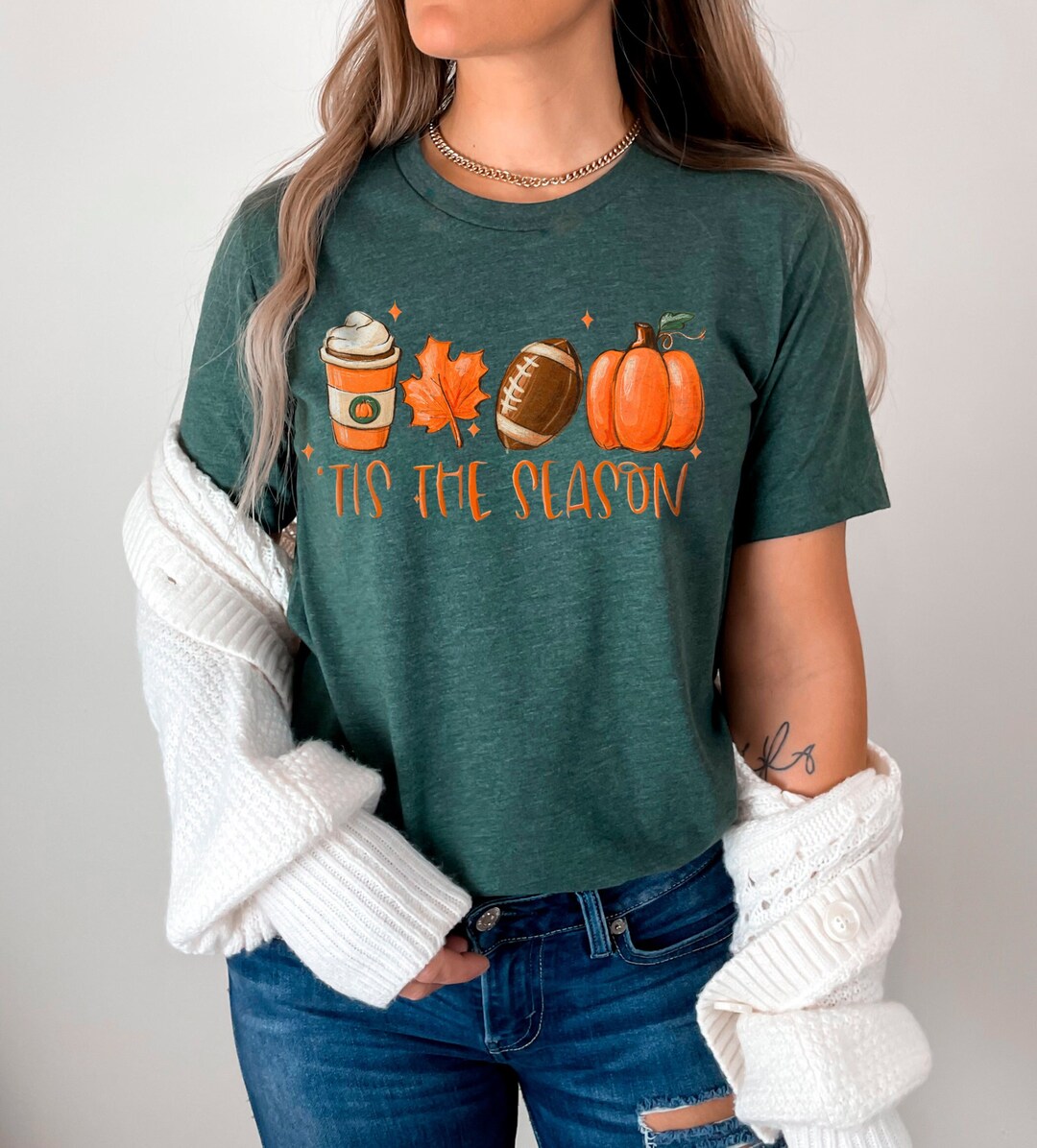 Tis the Season Shirt, Fall Pumpkin T-shirt, Cute Fall Shirts, Football ...