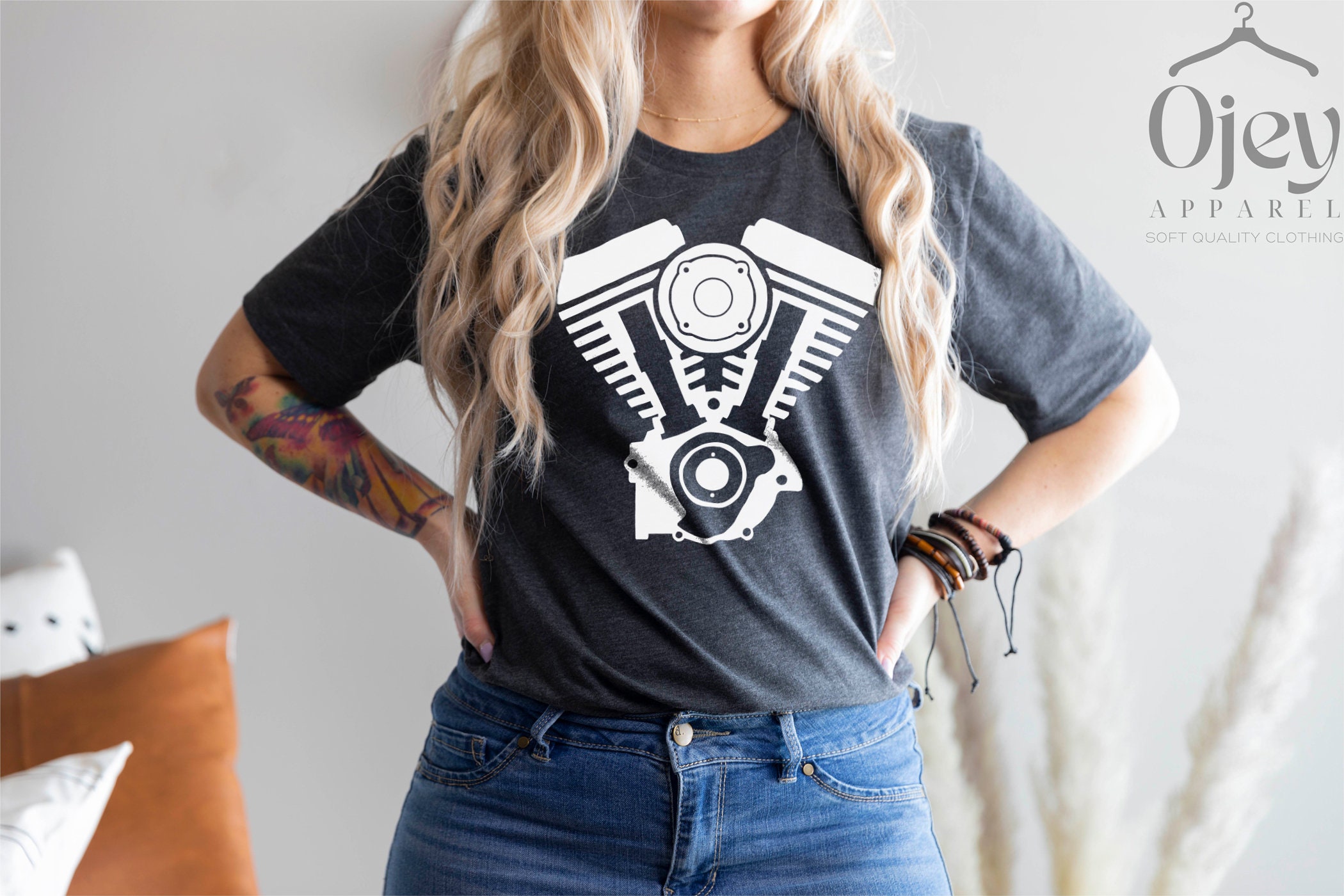 Evo Twin Cam Engine Shirt, Cruiser Motorcycle Chopper Style Unisex Tee ...