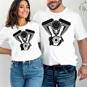 Evo Twin Cam Engine Shirt, Cruiser Motorcycle Chopper Style Unisex Tee ...
