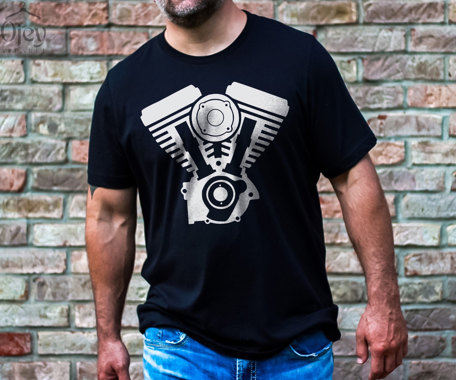 Evo Twin Cam Engine Shirt, Cruiser Motorcycle Chopper Style Unisex Tee ...