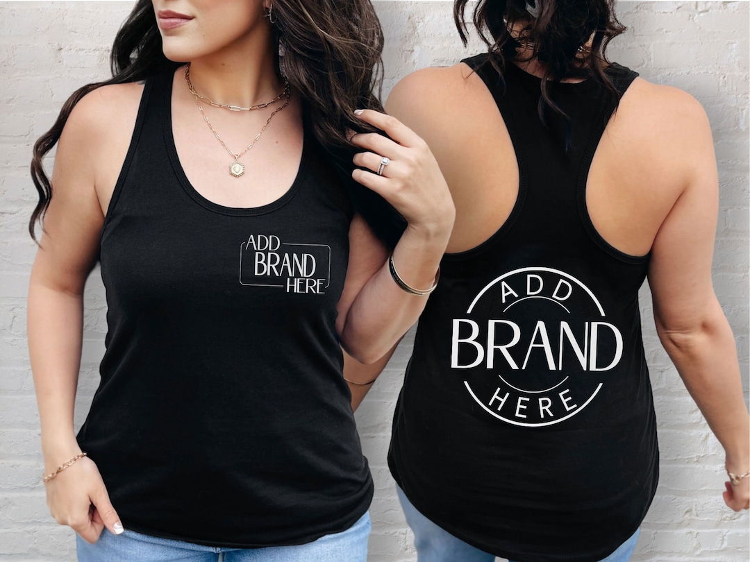 Custom Women's Tank Top With Front Pocket Size and Back Logo ...