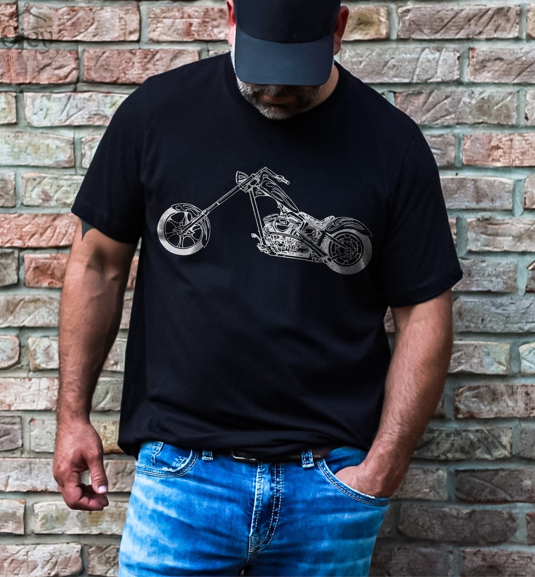 Chopper Motorcycle T Shirt, Cruiser Motorcycle Chopper Style Unisex Tee ...