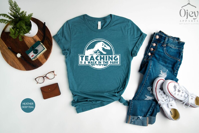 Dinosaur Teacher Shirt Teaching is A Walk in the Park Funny - Etsy