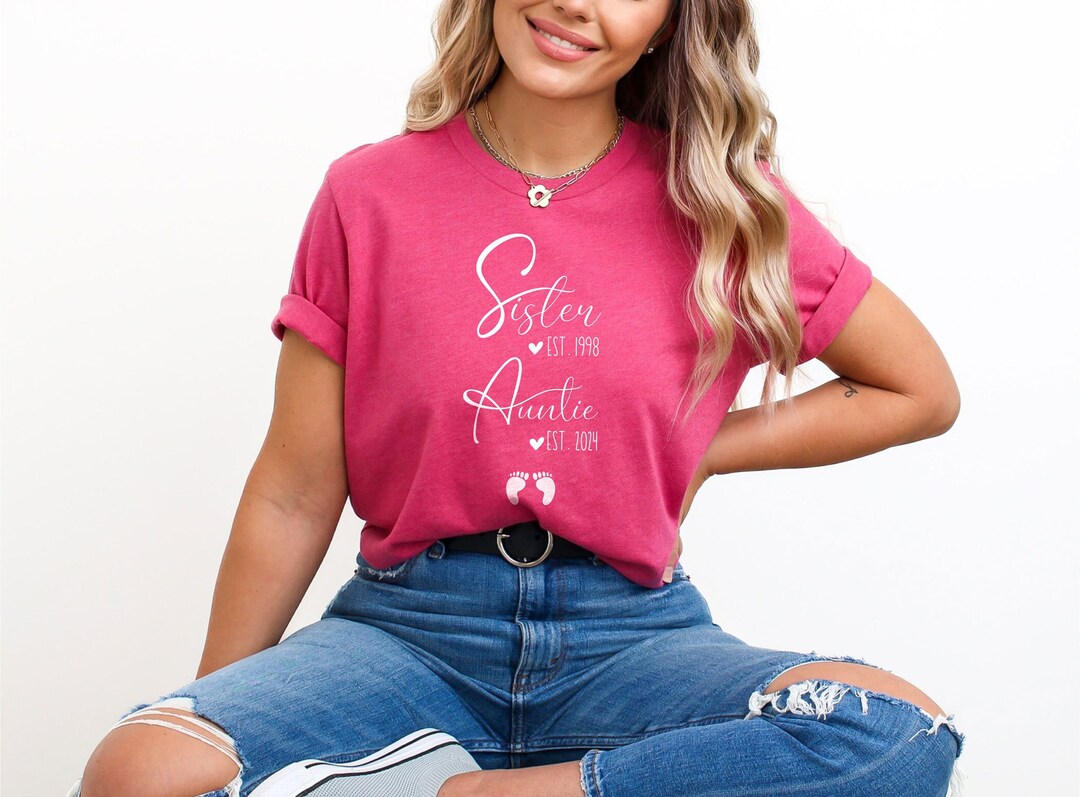 Auntie Shirt - Promoted to Aunt Shirt - Aunt Reveal T-shirt - Sister to ...
