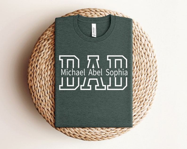 Dad Shirt With Kids Names - Custom Dad T-shirt - Father's Day Gift ...