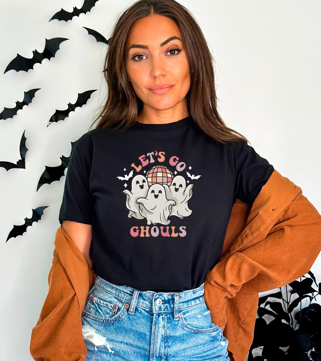 Let's Go Ghouls Halloween T-shirt, Dancing Ghouls Tee, Retro Halloween ...