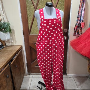 Red and White Polka Dot Jumpsuit Overalls - Etsy