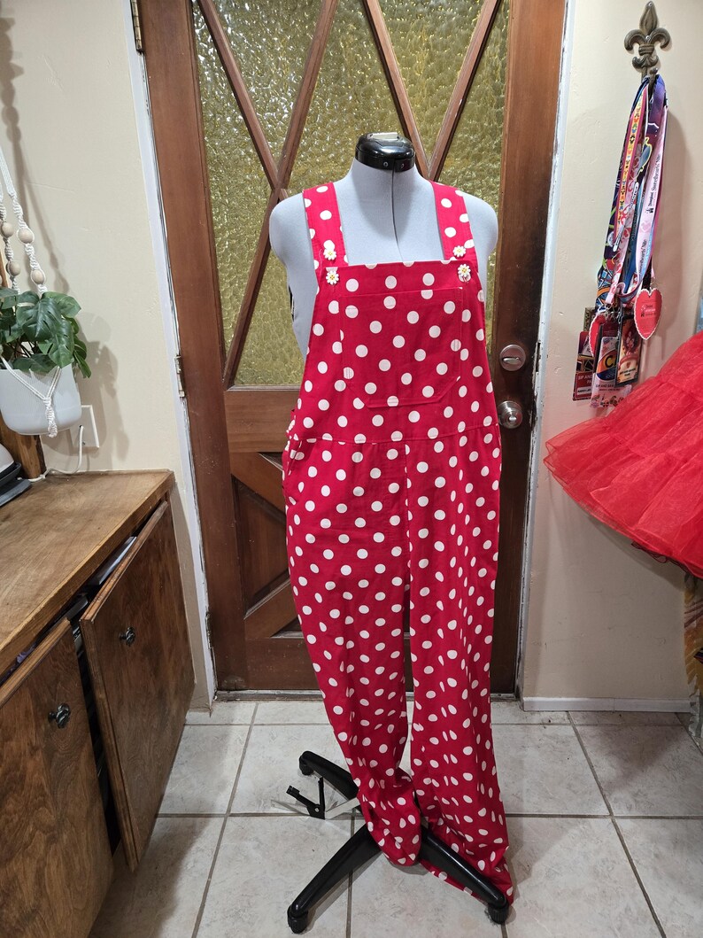 Red and White Polka Dot Jumpsuit Overalls - Etsy