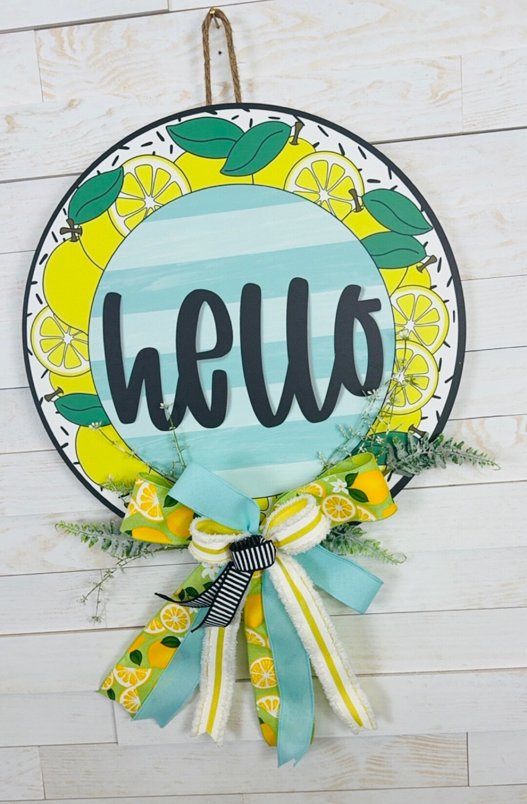 Lemon Door Hanger, Summer Door Hanger, Lemon Wreath, Summer Wreath ...