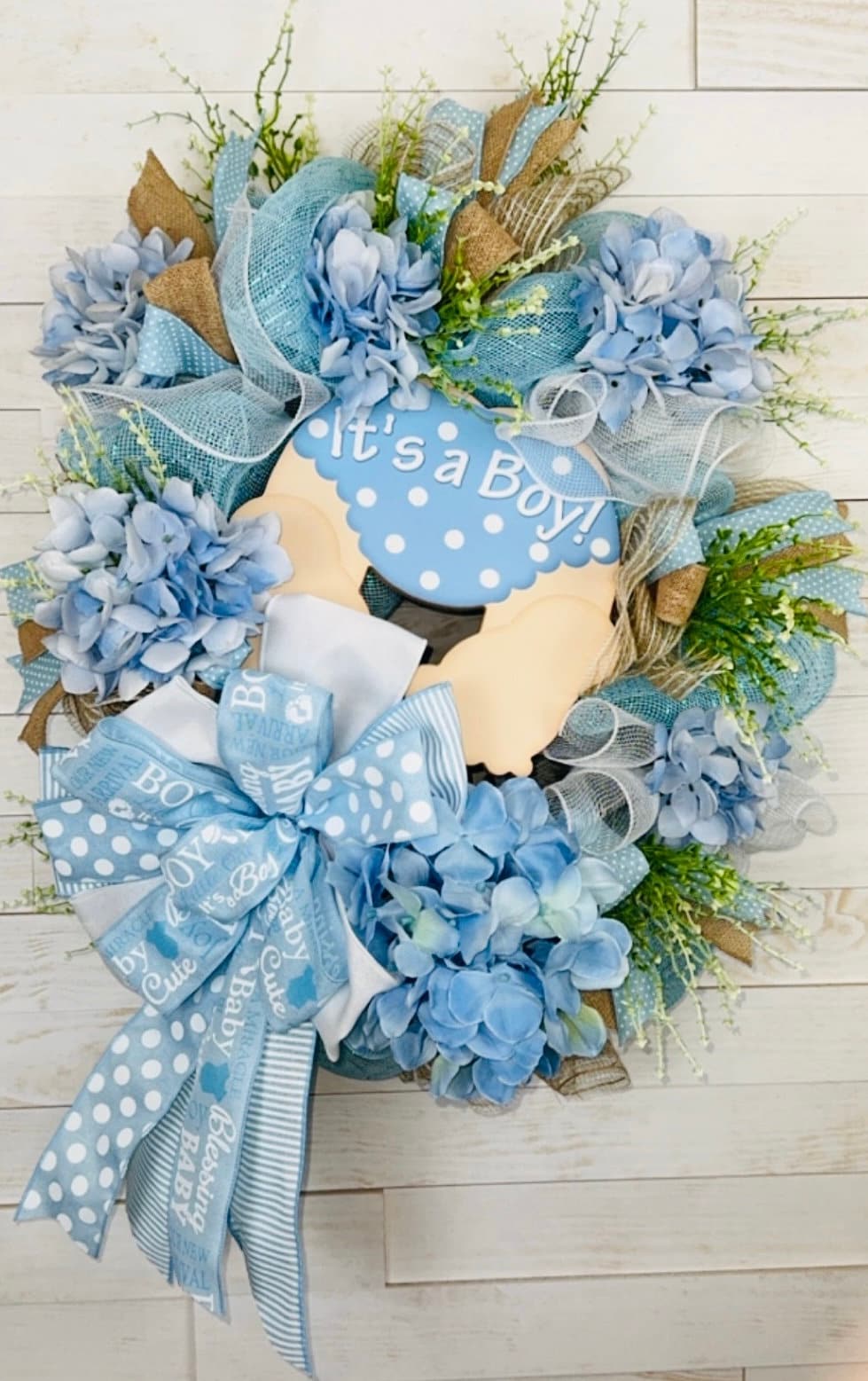 Baby Wreath, Baby Boy Wreath, Baby Shower, Nursery Decoration, Baby ...