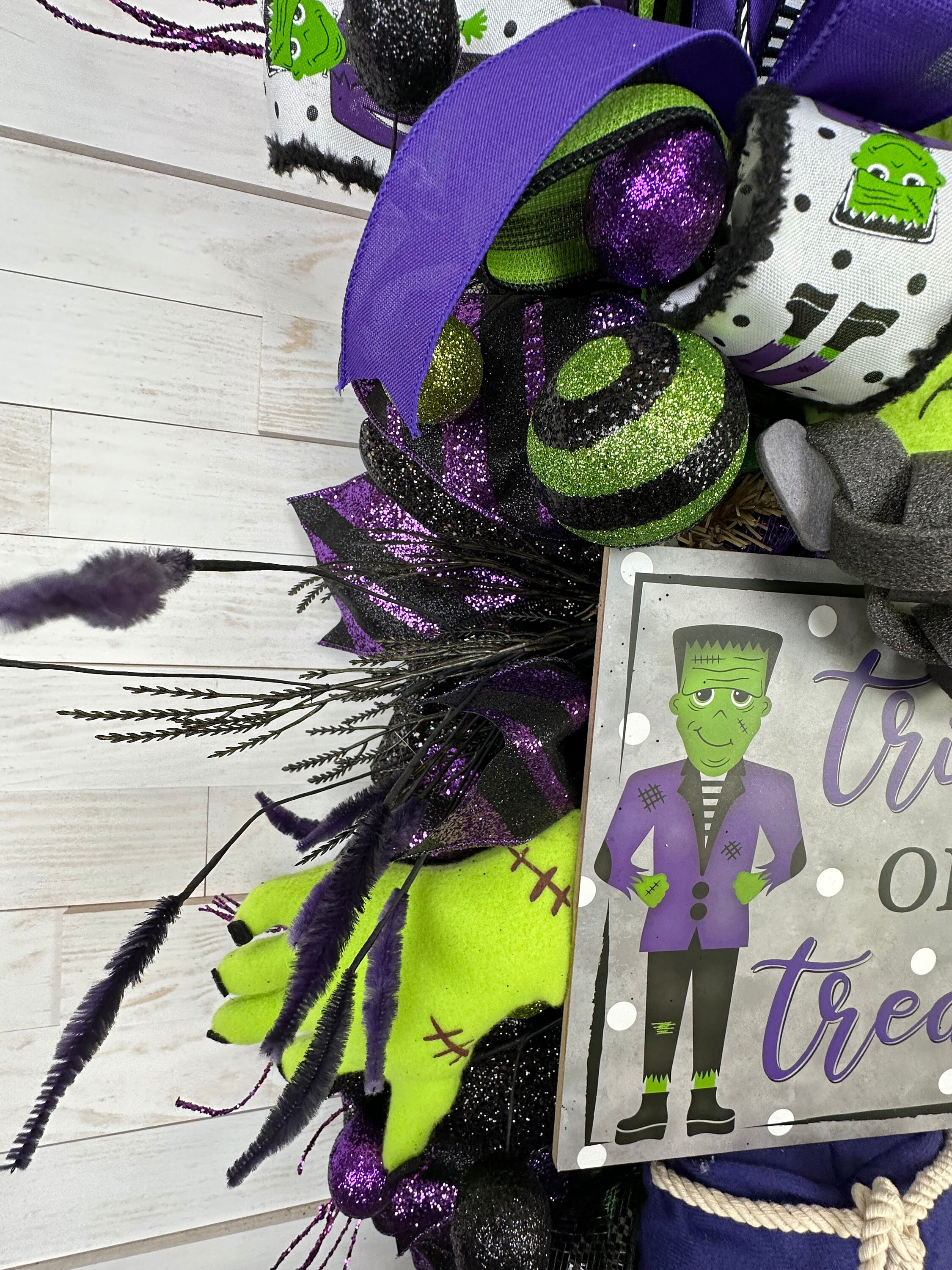 Friendly Frankenstein Wreath, Halloween Wreath, Large Halloween Wreath ...