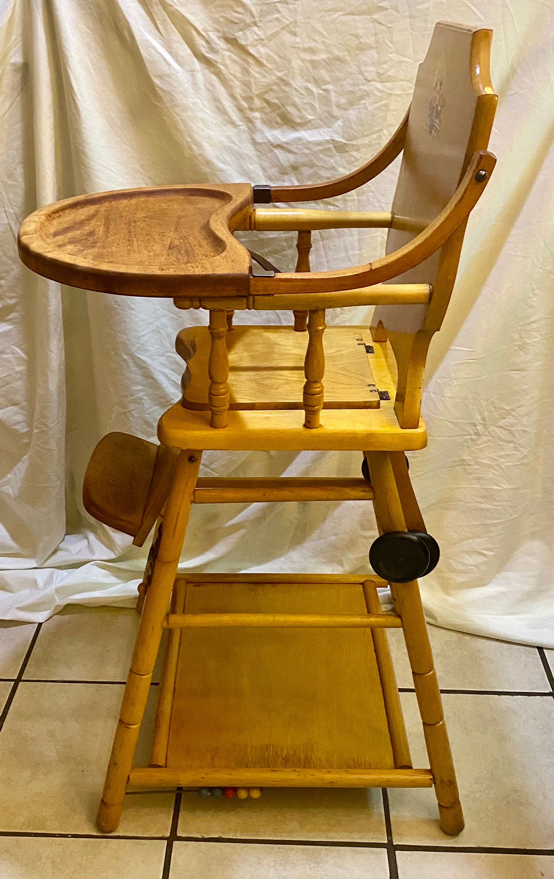 Vintage 1940s Metamorphic Convertible High Chair /potty/play Table ...