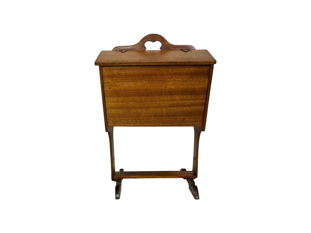 Antique Priscilla Style Standing Sewing Box With Handle Solid Wood - Etsy
