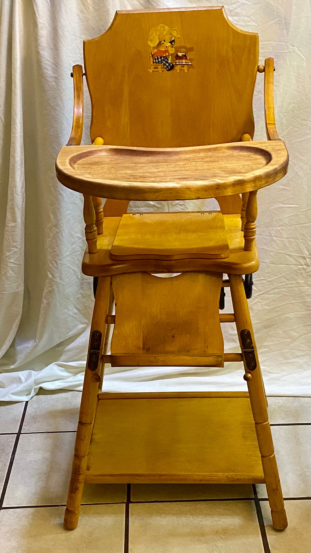Vintage 1940s Metamorphic Convertible High Chair /potty/play Table ...