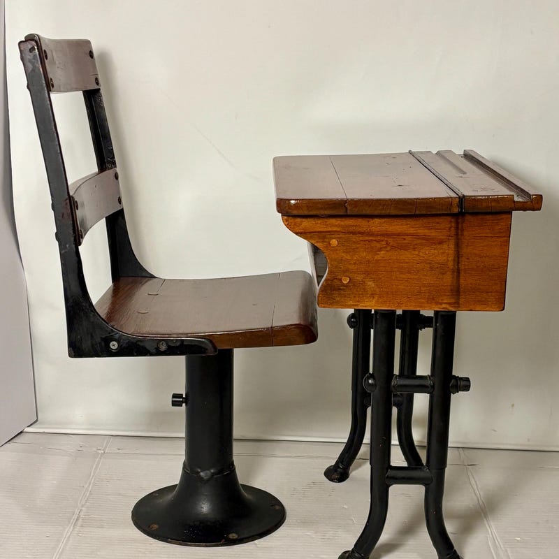 School Chair Desk Oak - Etsy