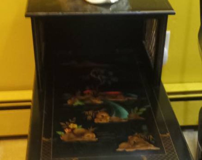 Katherine Henick Original 1940s Vintage Chinoiserie Hand Painted 2 Tier ...