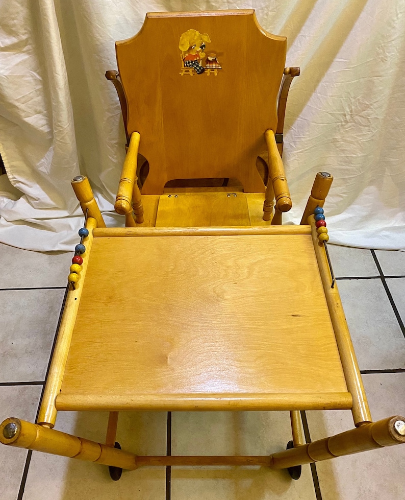 Vintage 1940s Metamorphic Convertible High Chair /potty/play Table ...