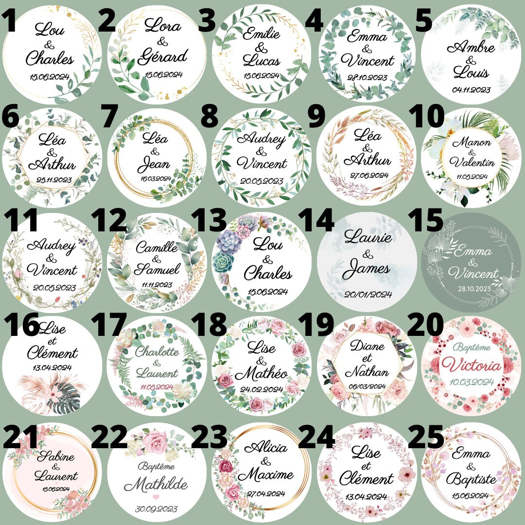 100 Models / Personalized Self-adhesive Labels 3 or 4 or 5 or 6 Cm / A4 ...