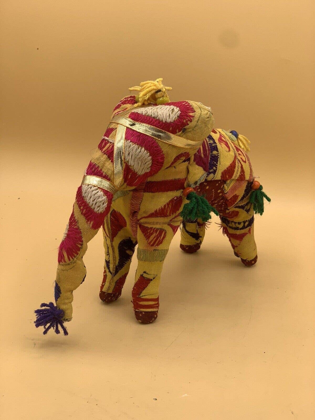 Vintage Hand Made Anglo Raj Stuffed Embroidered Fabric Elephant India ...