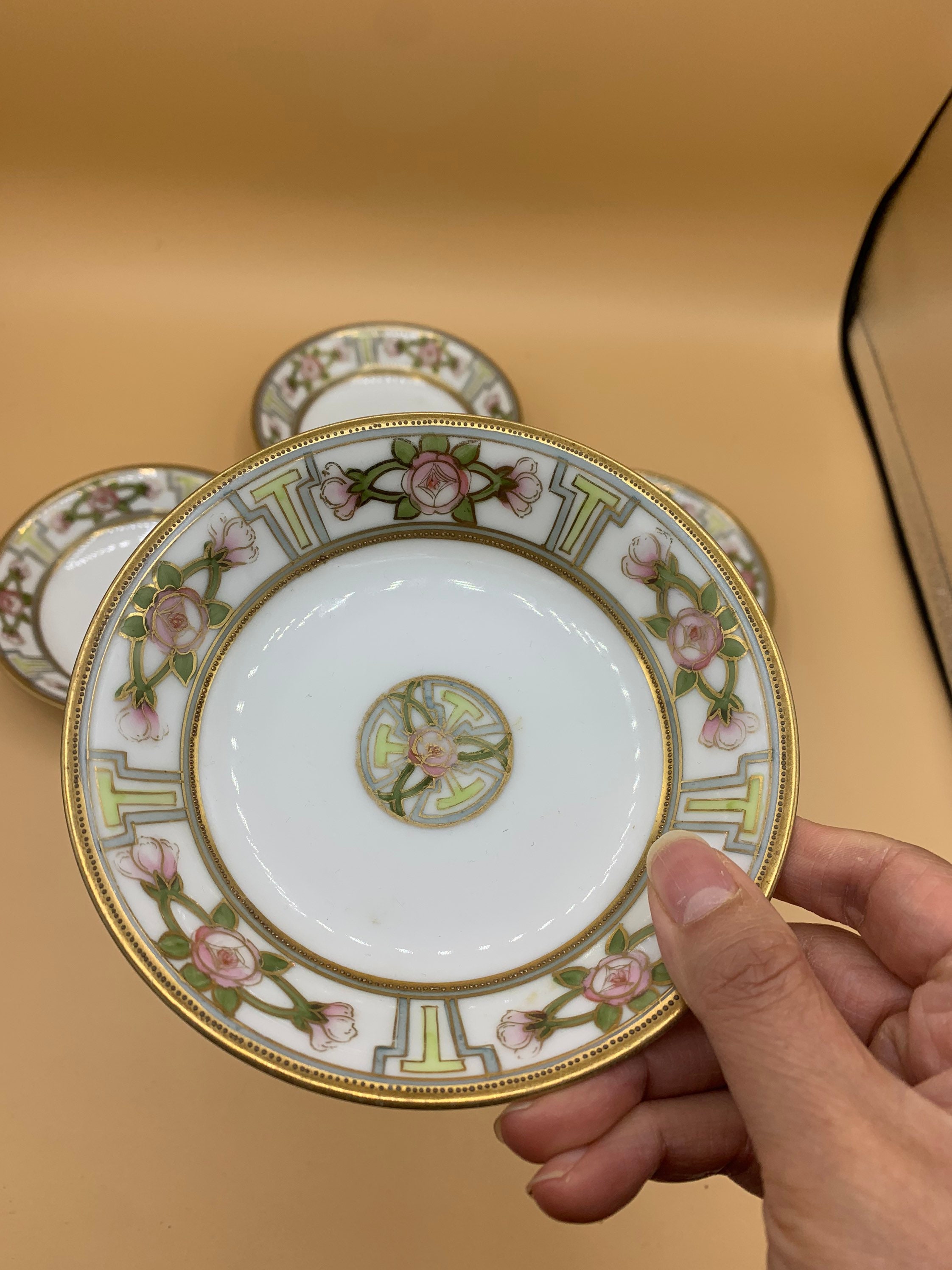 4 Vintage Nippon Plate Sandwich or Dessert Handpainted Gold Detail. - Etsy