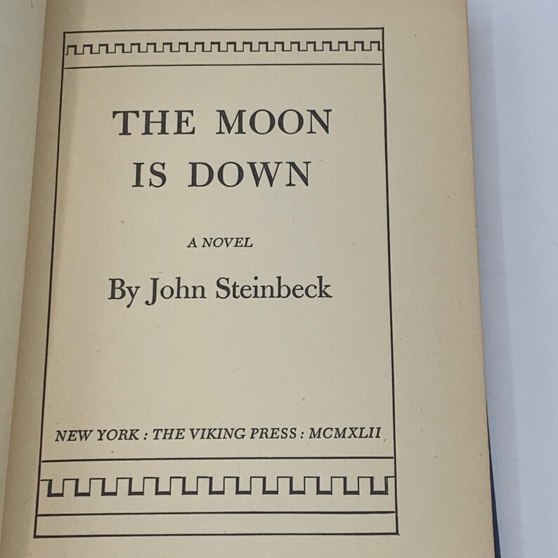 The Moon is Down by John Steinbeck 1942 1st Edition HC Vintage - Etsy