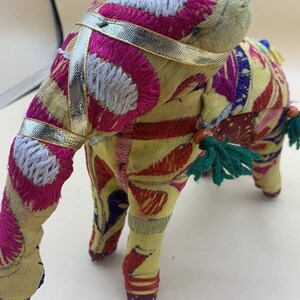 Vintage Hand Made Anglo Raj Stuffed Embroidered Fabric Elephant India ...