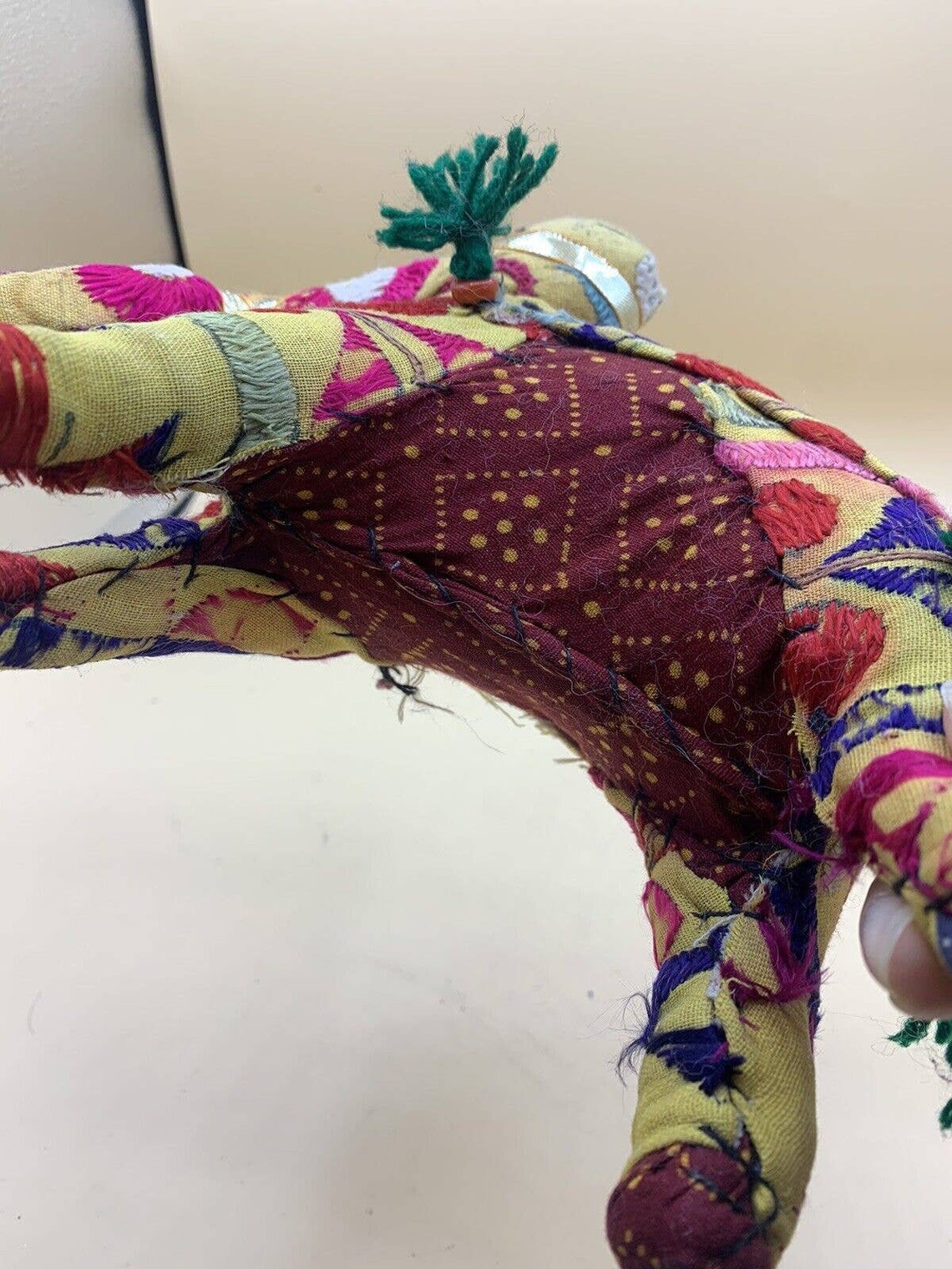 Vintage Hand Made Anglo Raj Stuffed Embroidered Fabric Elephant India ...