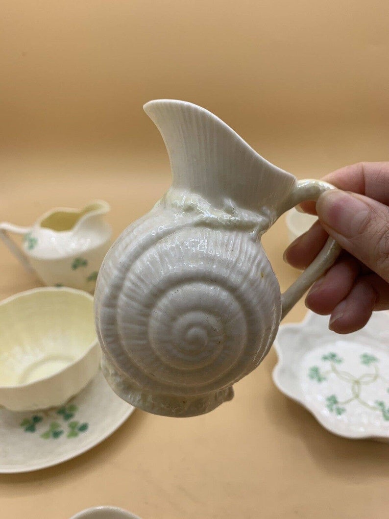 BELLEEK Parian China Set Shamrock Weaved Pattern Collection All 7 Piece RARE - Etsy