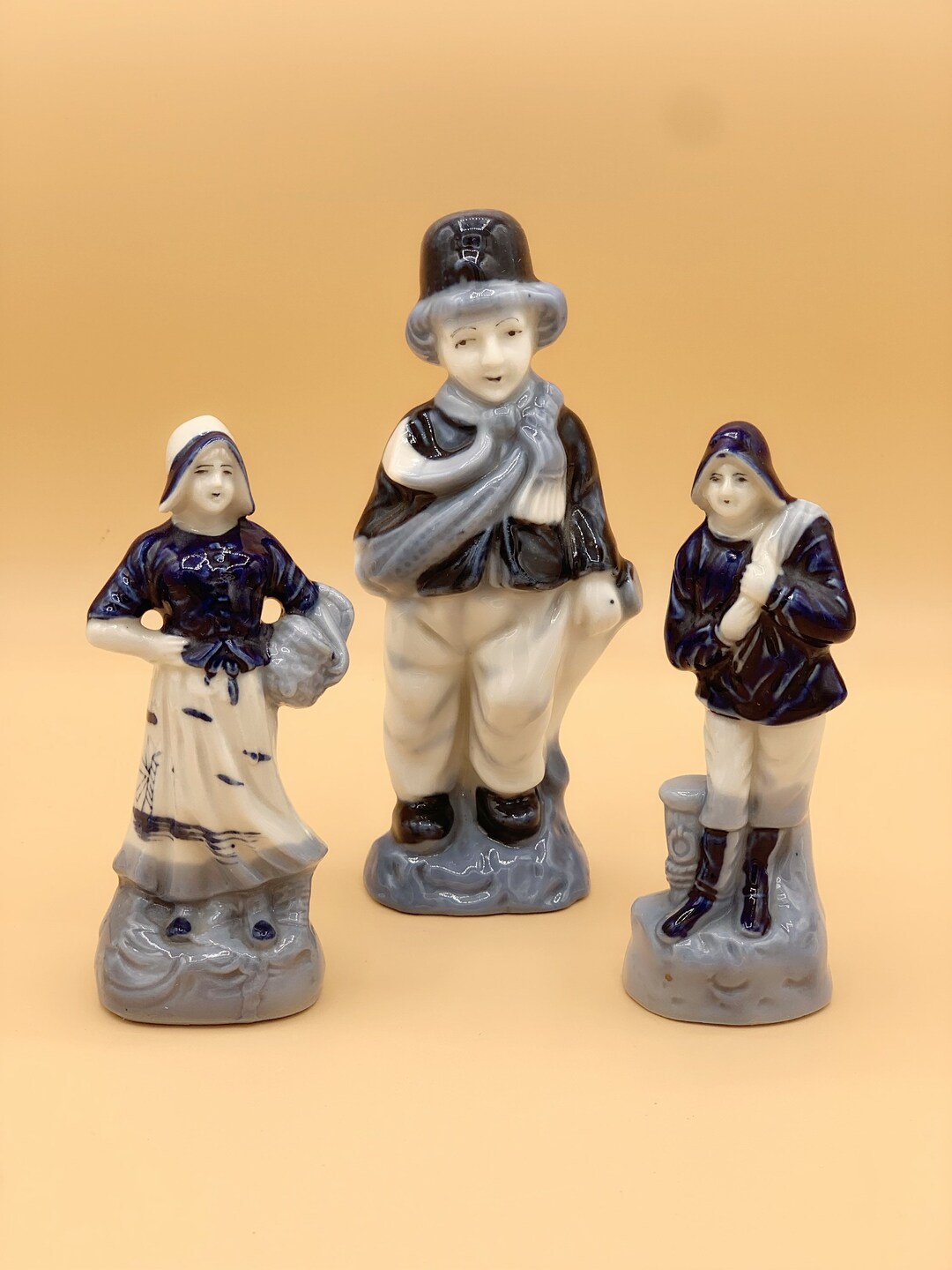 Vintage Blue and White Dutch Figurines Made in Occupied Japan Set of 3 ...