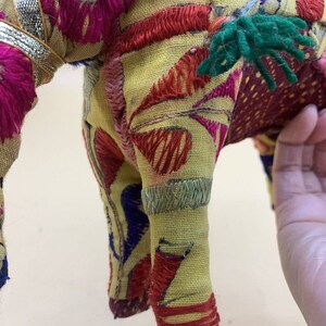 Vintage Hand Made Anglo Raj Stuffed Embroidered Fabric Elephant India ...