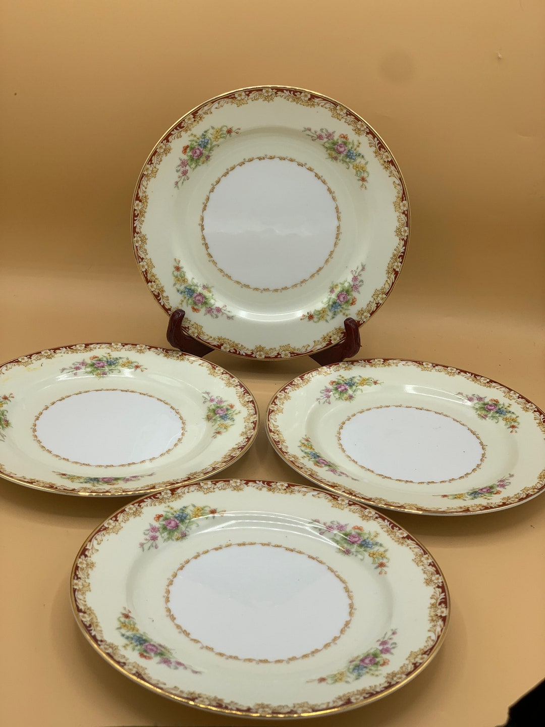 Vintage Noritake Fine China Salad Plate 7.5’’ Set of 4 Gold Trim - Etsy