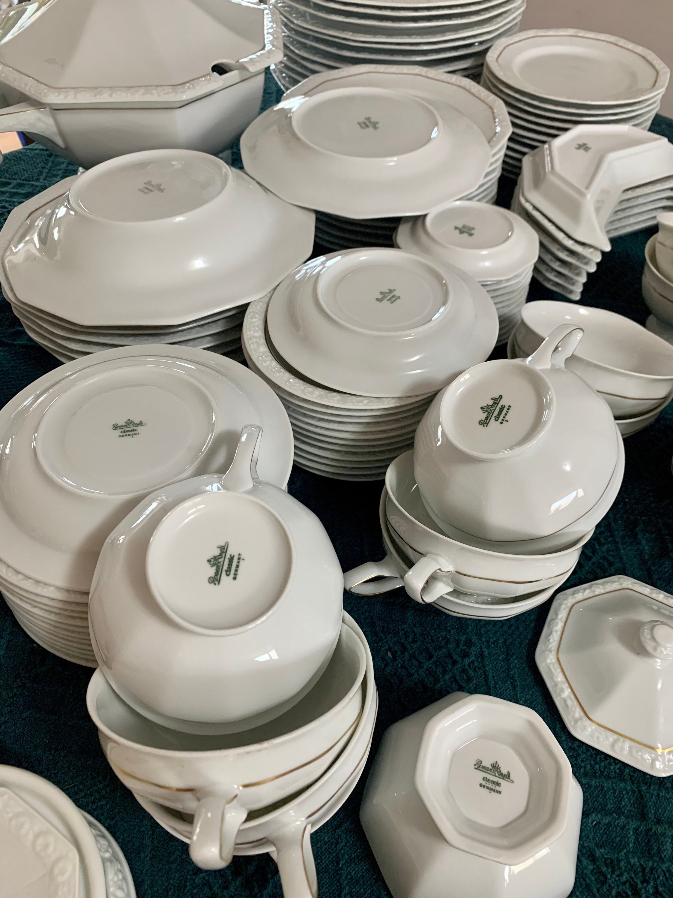 139 Piece ROSENTHAL Classic Rose MARIA Thin Gold Service for 12 Germany ...