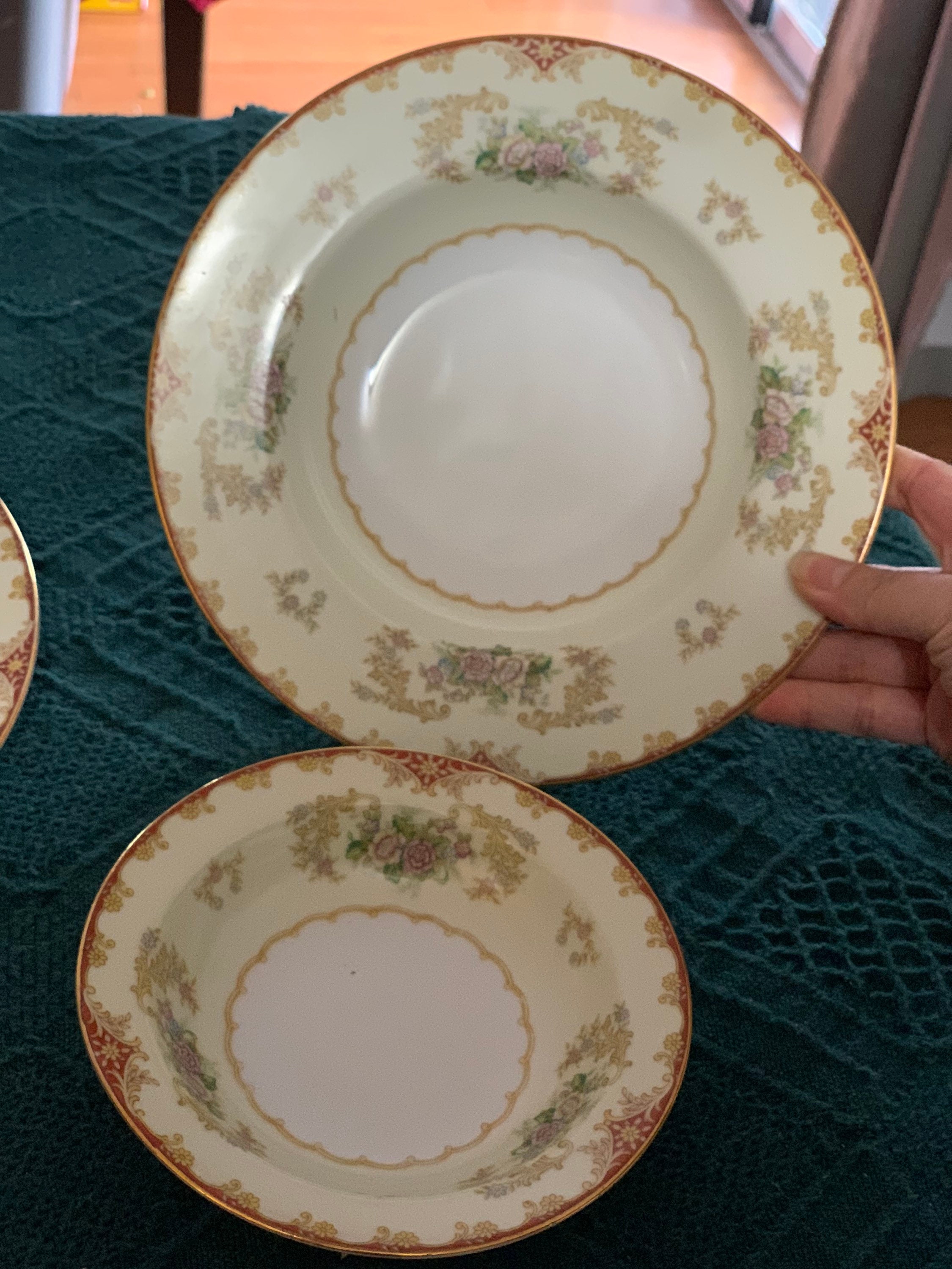 Vintage 1930s Noritake Cardinal 7 Pcs Place Setting Made Vintage 1930s Noritake Cardinal 7 Pcs Place Setting Made