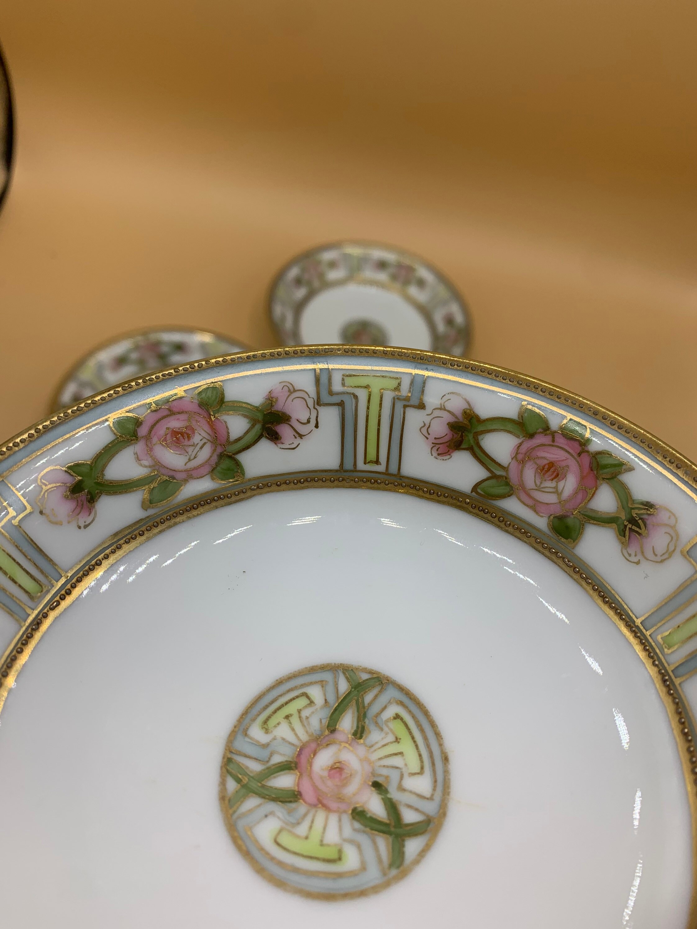 4 Vintage Nippon Plate Sandwich or Dessert Handpainted Gold Detail. - Etsy