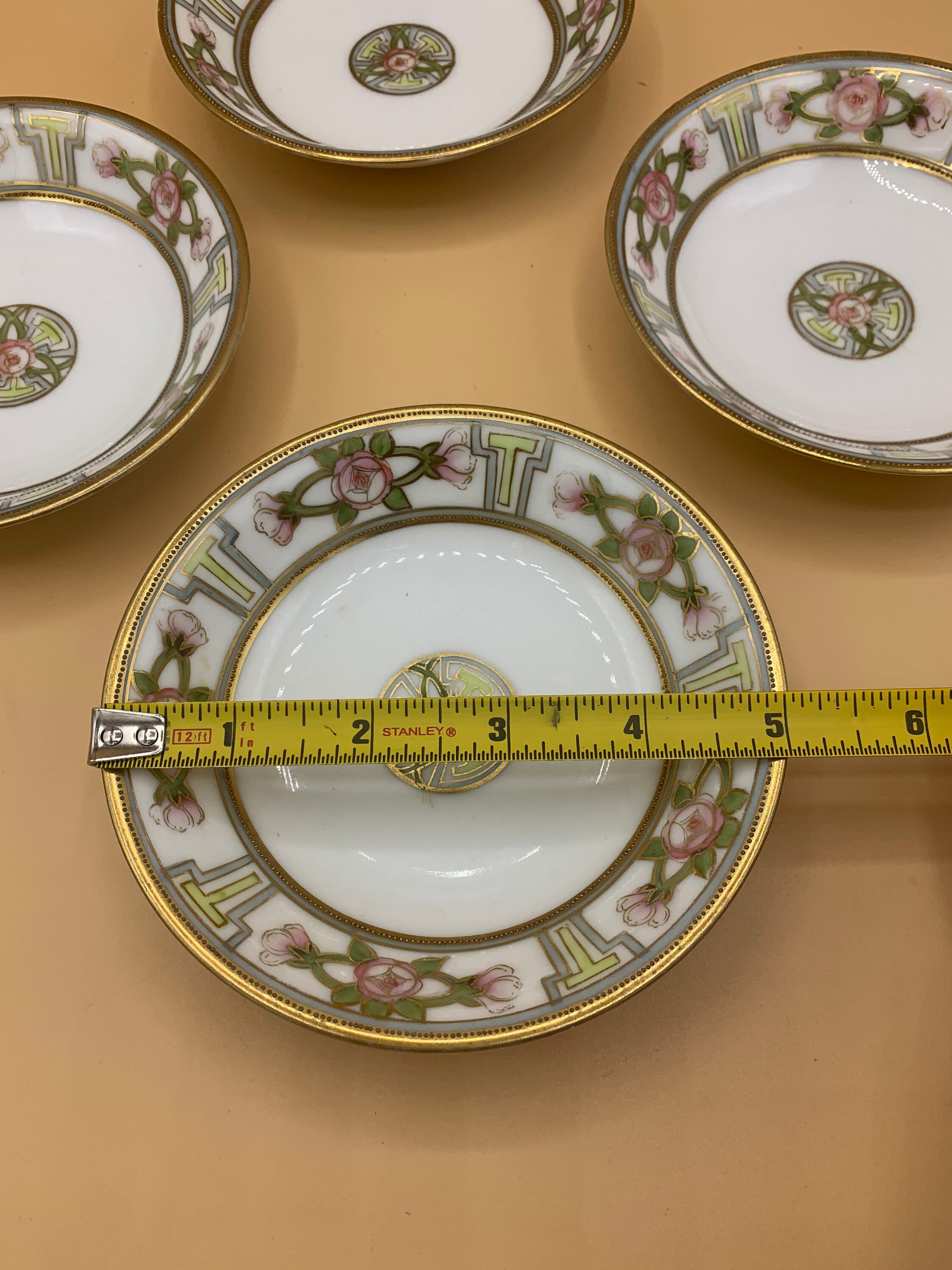 4 Vintage Nippon Plate Sandwich or Dessert Handpainted Gold Detail. - Etsy
